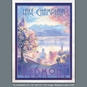 Sunset Lake Champlain Travel Poster - Etsy