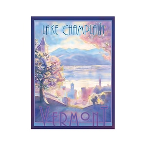 Sunset Lake Champlain Travel Poster - Etsy