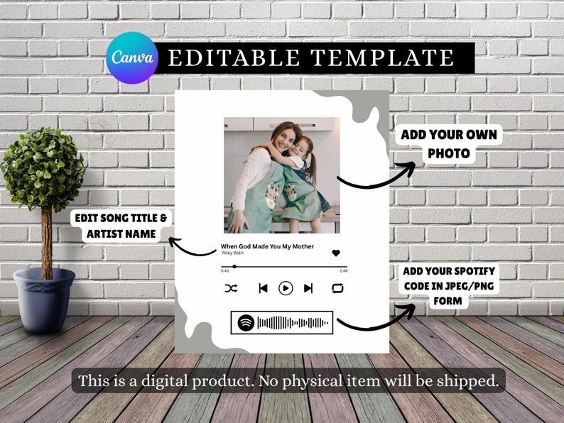 Customizable Spotify Art Template: Personalized Music Gift (digital ...