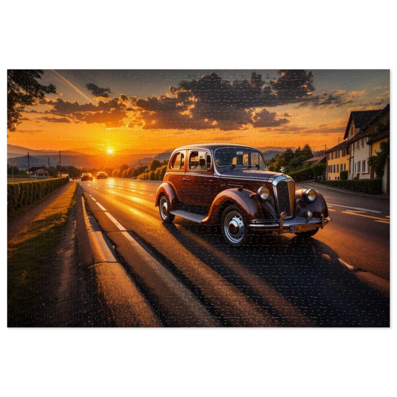 Vintage Car Jigsaw Puzzle With Tin - Nostalgic Artwork for Family Fun ...
