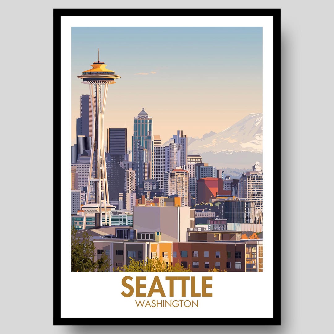 Seattle Poster - Seattle Wall Art - Washington Poster - Seattle Print ...