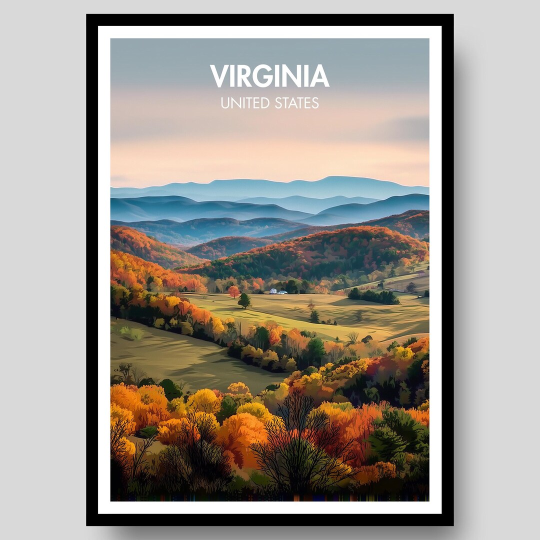 Virginia Poster - Virginia - Virginia Wall Art - Virginia Gifts ...
