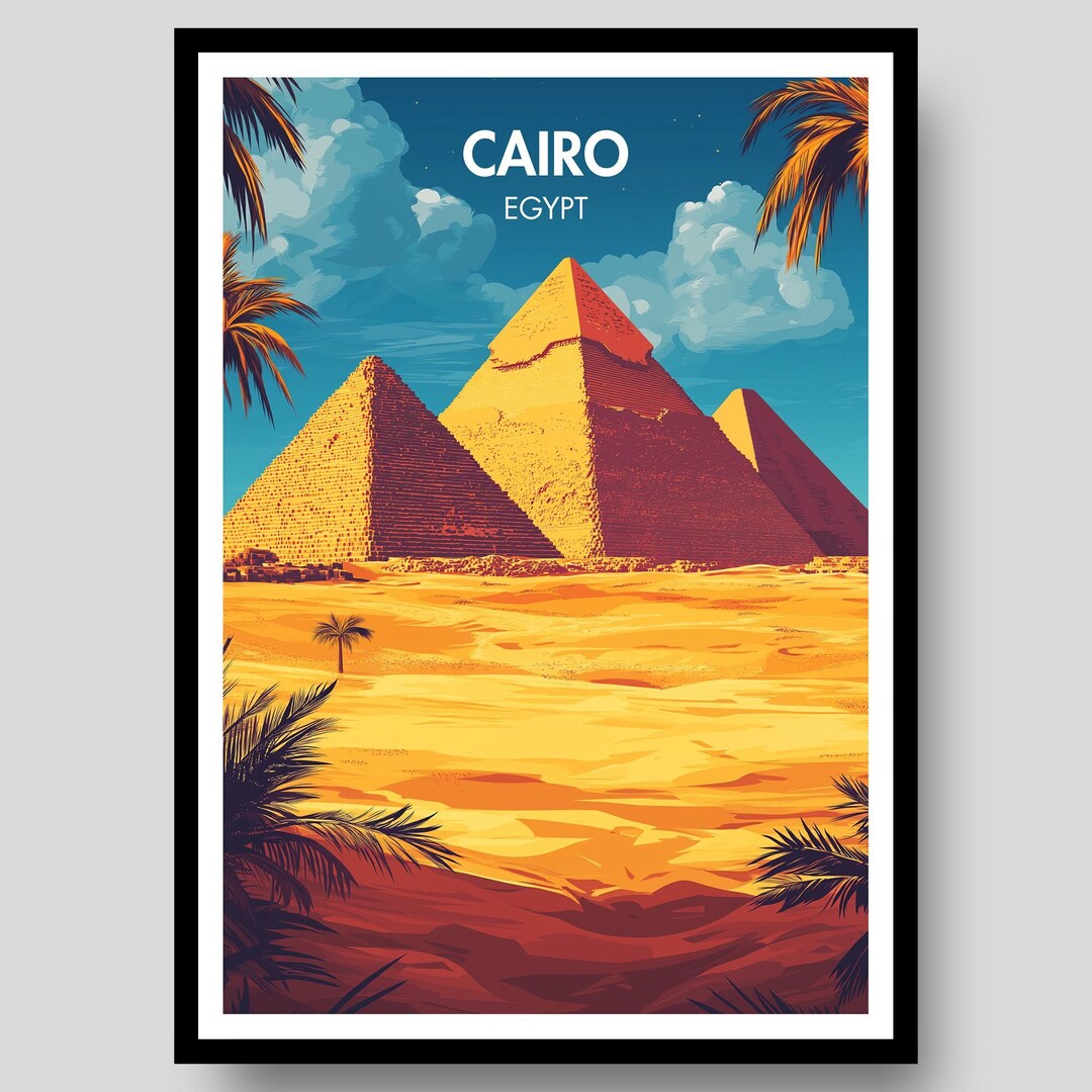 Cairo Poster - Great Pyramids of Giza Poster - Egypt Poster - Cairo ...