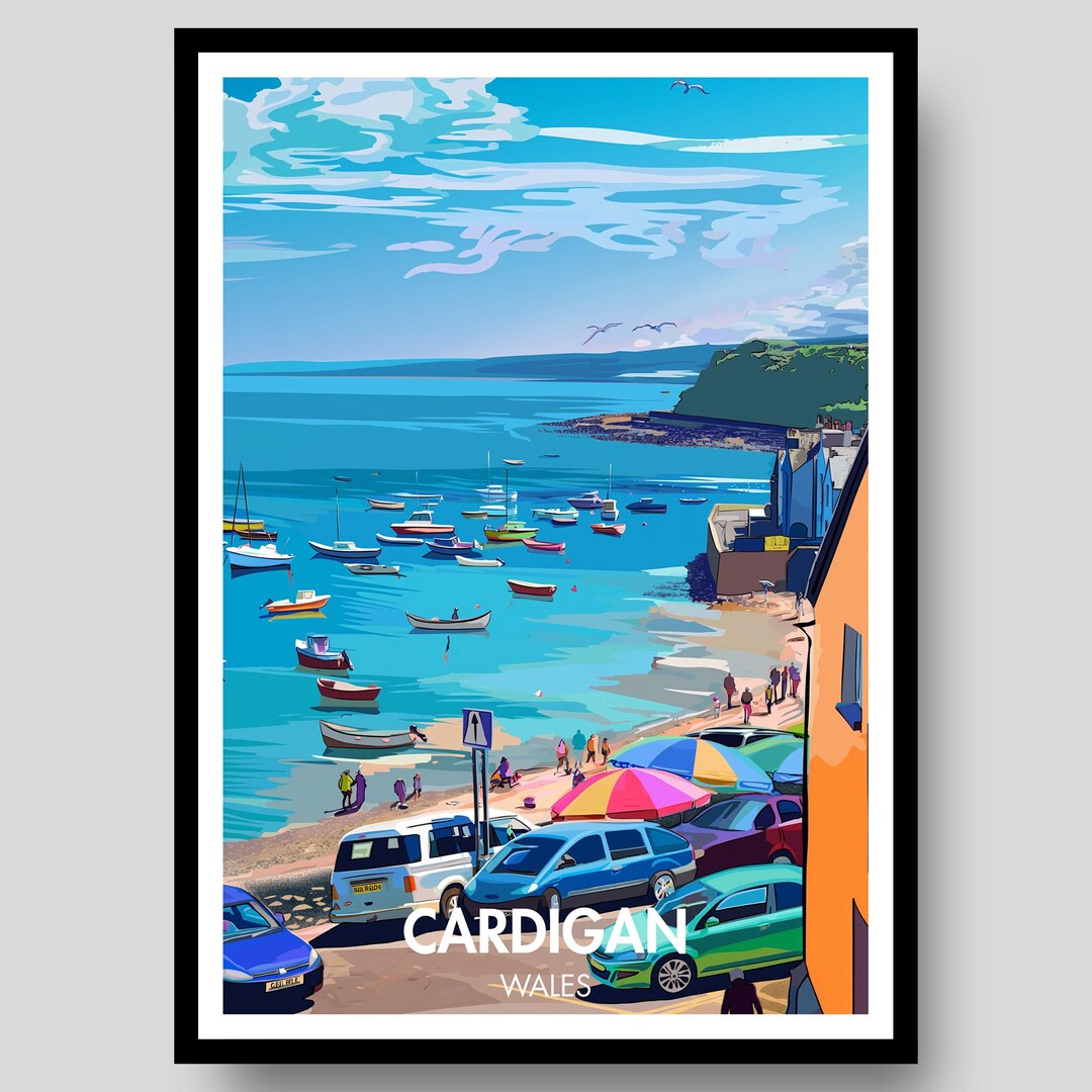 Cardigan Poster - Welsh Poster - Wales Poster - Cardigan - Wales Print ...