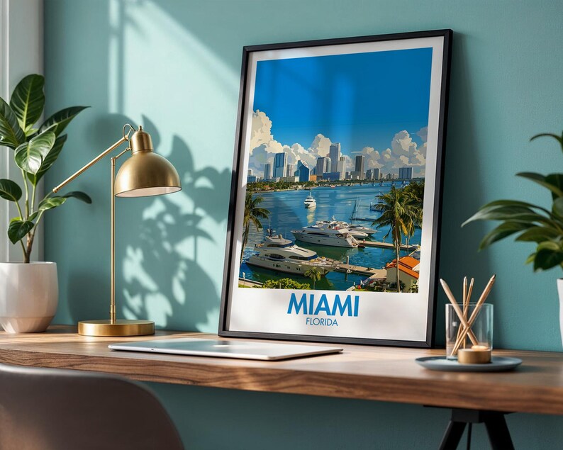 Miami Poster - Miami Wall Art - Florida Print - Etsy