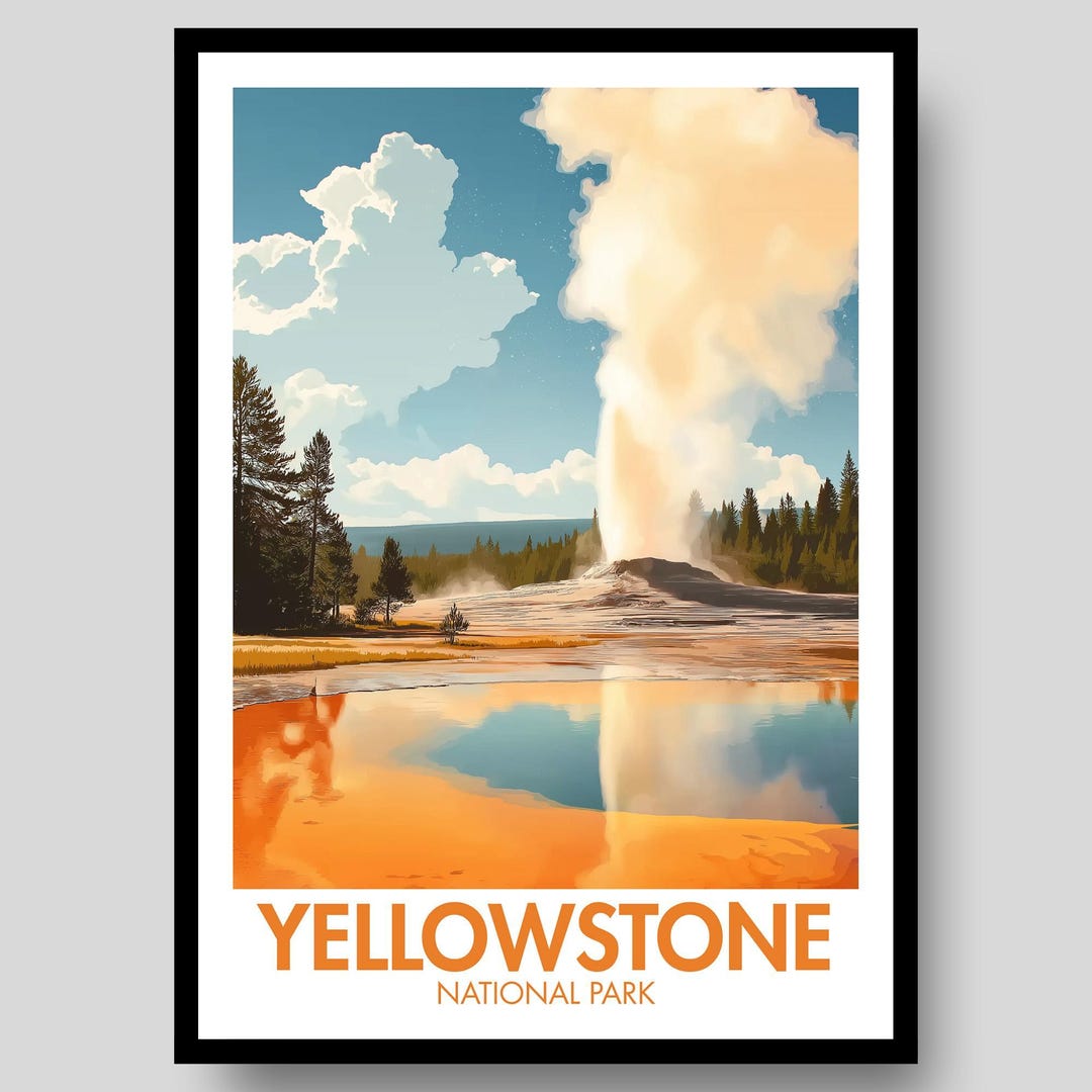 Yellowstone National Park Poster - Yellowstone - Yellowstone Poster ...