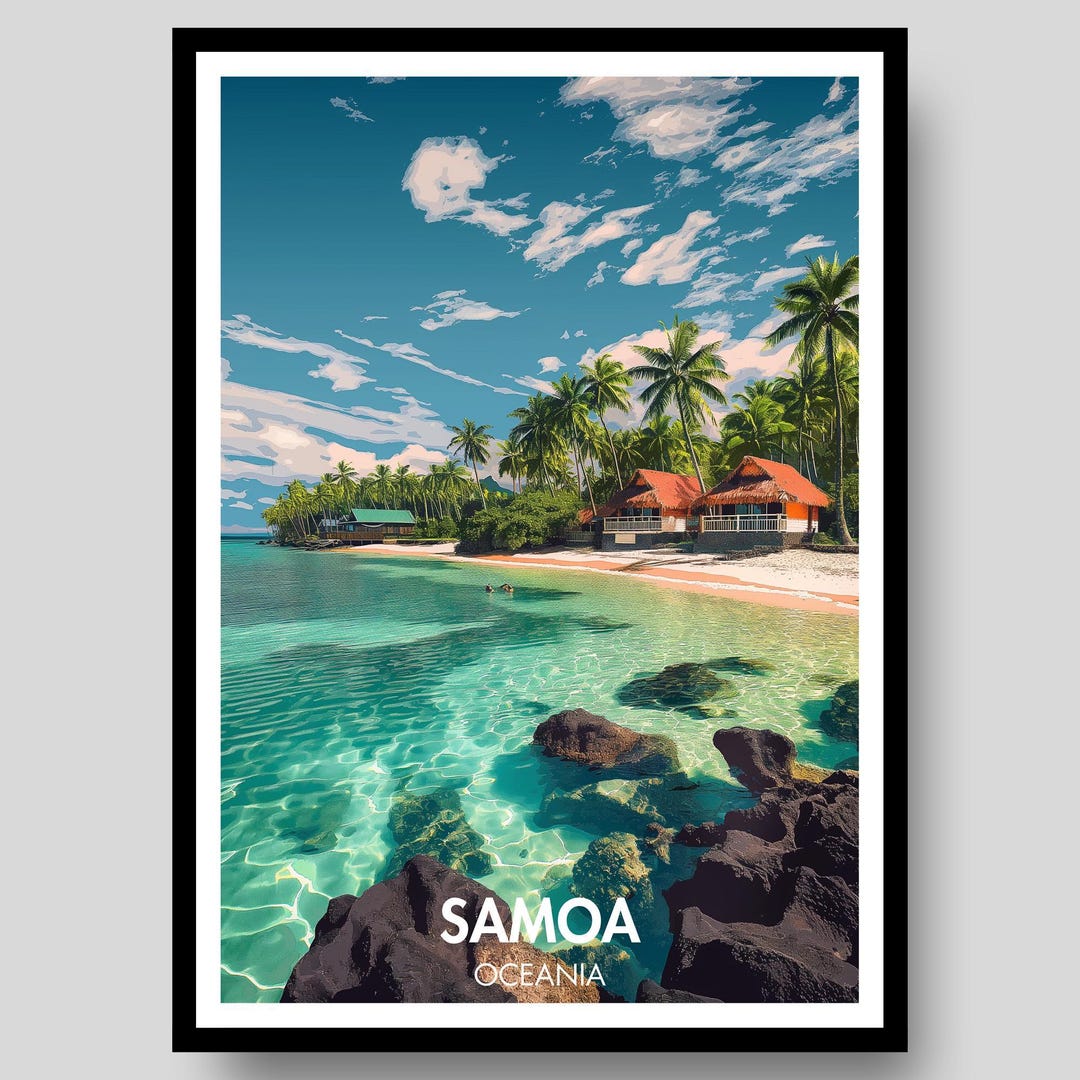 Samoa Poster - Samoan Wall Art - Samoan Print - Samoa - Samoa Art ...