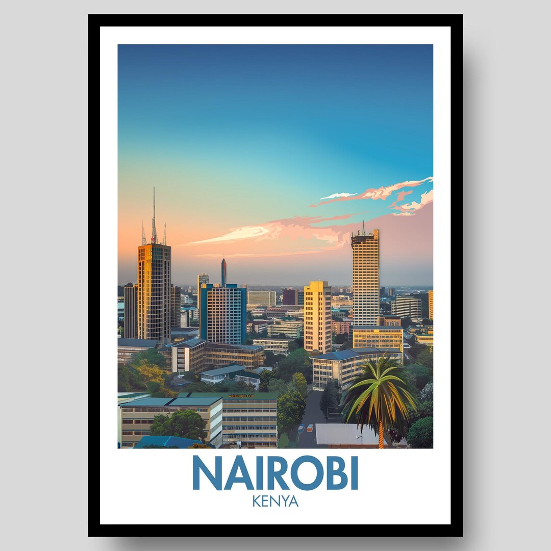 Nairobi Poster - Kenya Poster - African Wall Art - Nairobi - City ...