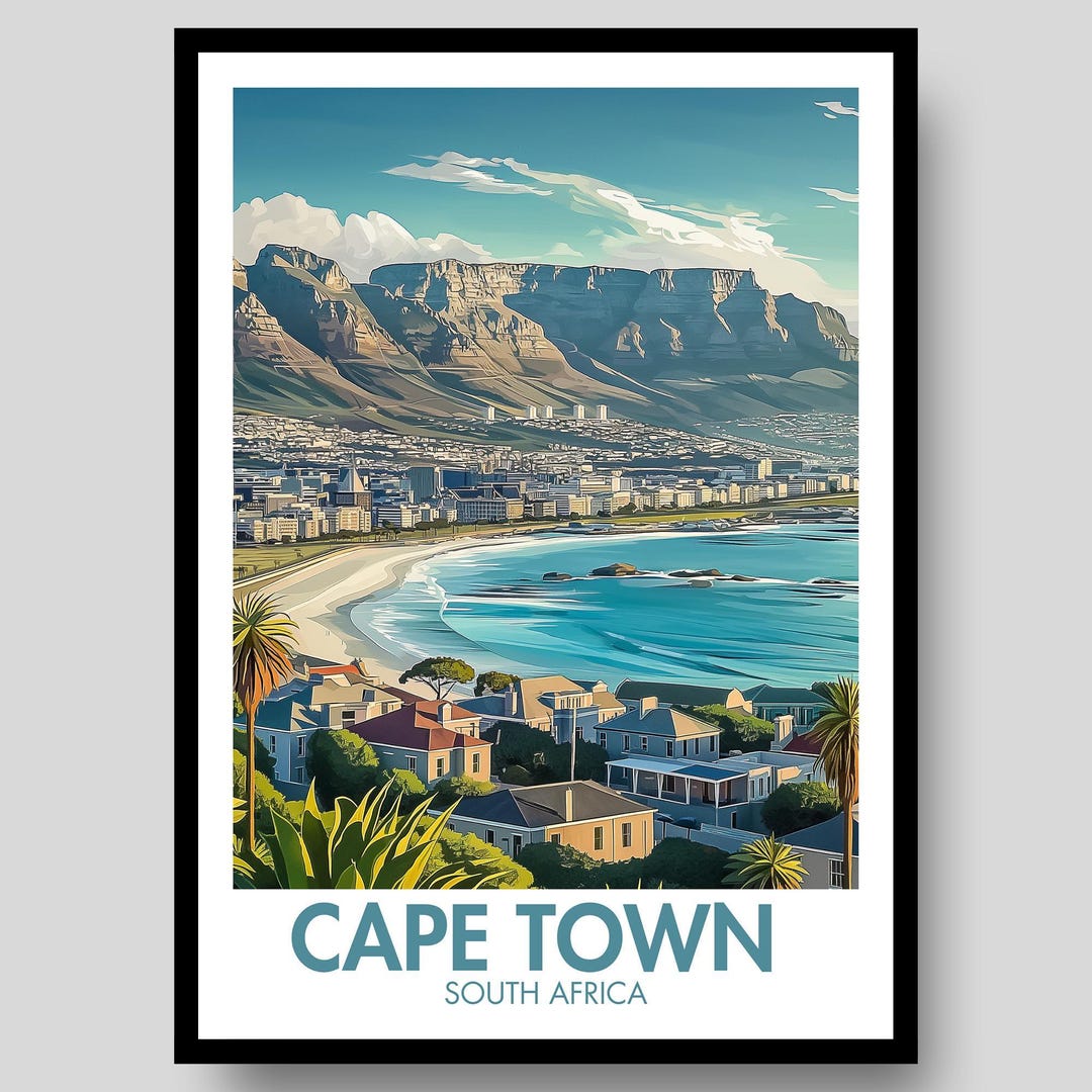 Cape Town Poster - South African Poster - Cape Town - Table Mountain ...