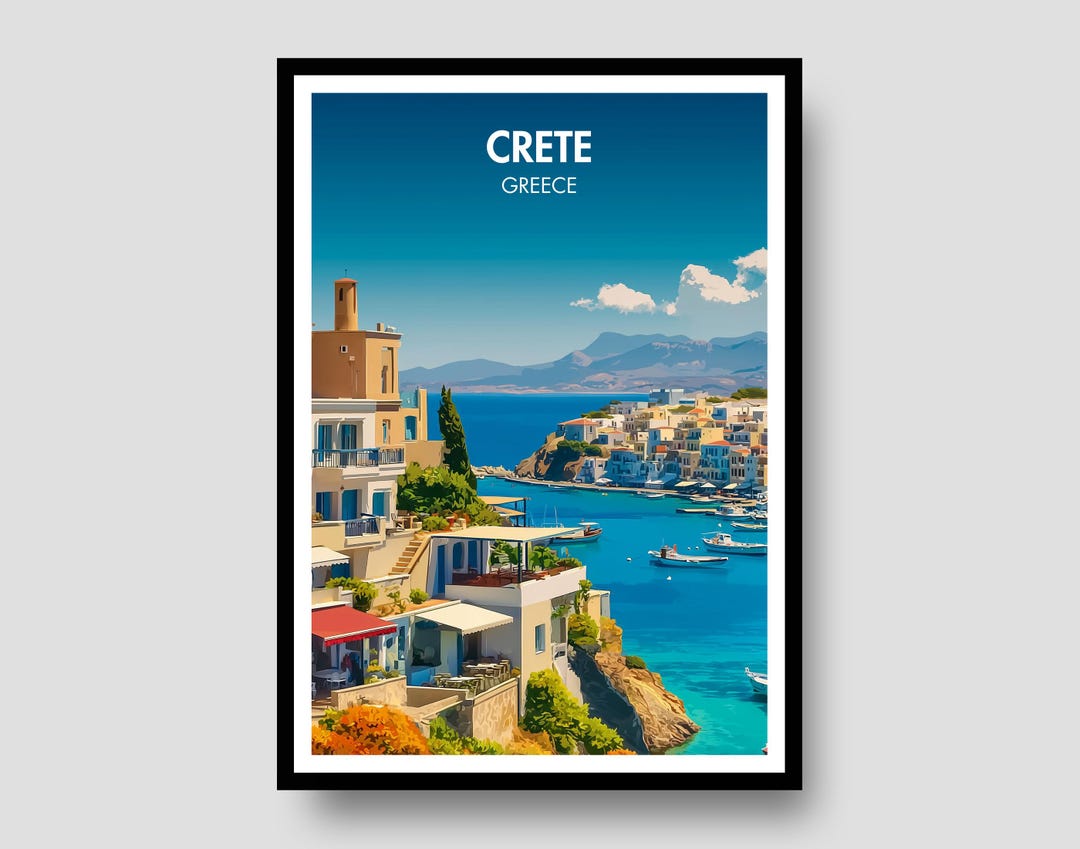 Crete Poster - Greek Artwork - Crete Wall Art - Etsy