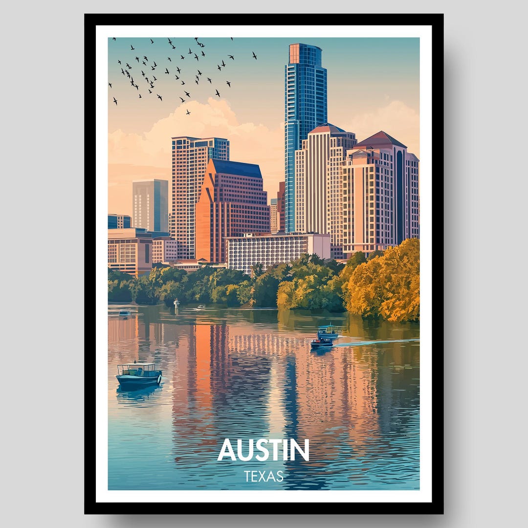 Austin Texas Poster - Austin Wall Art - Texas Poster - Austin - Austin ...