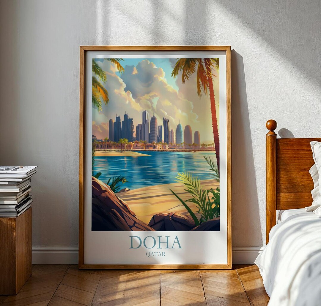 Doha Poster - Qatar Poster - Middle East - Qatar - Doha - Travel Poster ...