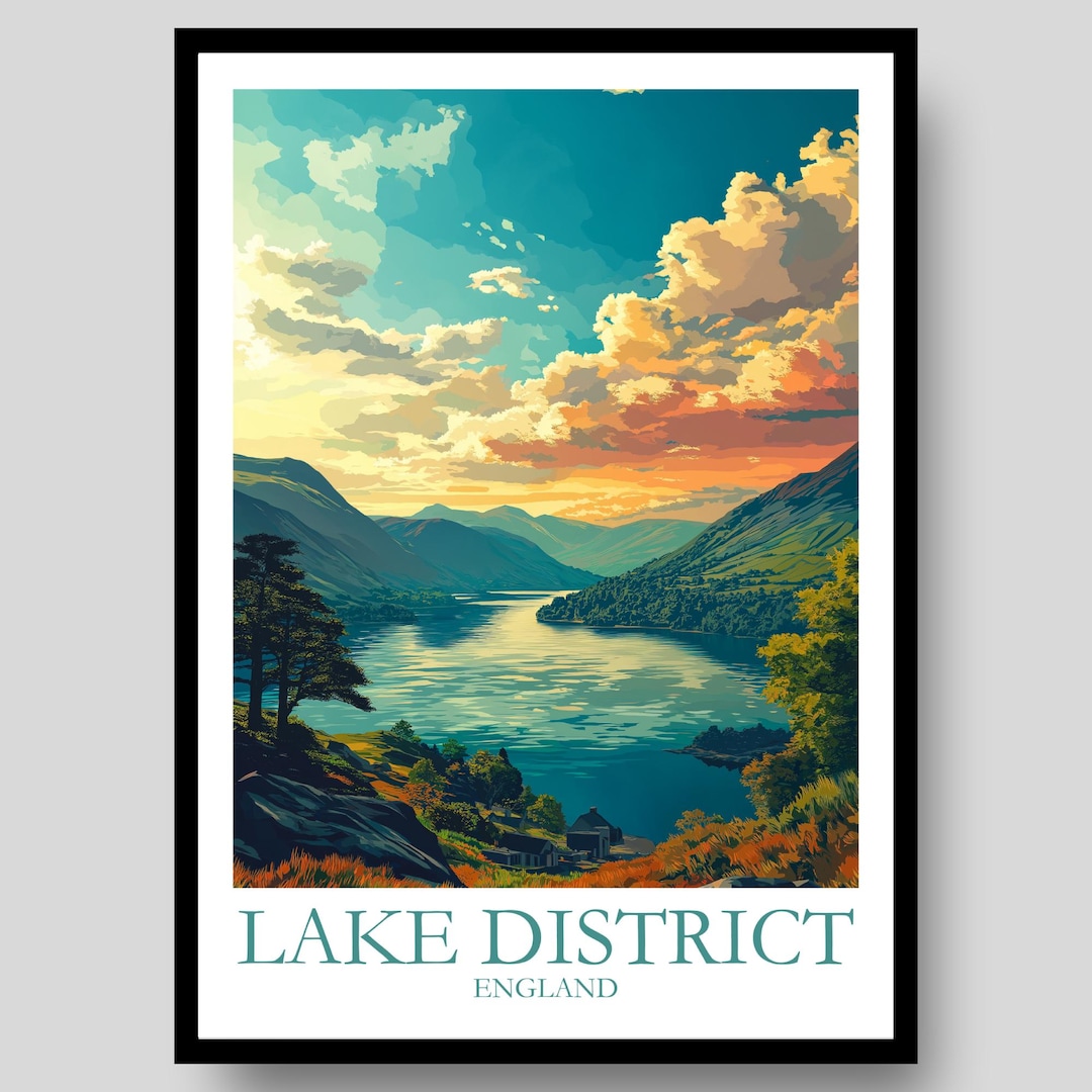 Lake District Poster - National Park Poster - Lake District - Lake ...