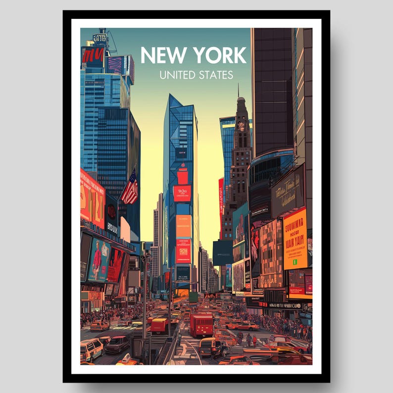 New York Poster - Times Square Poster - New York Print - New York City ...