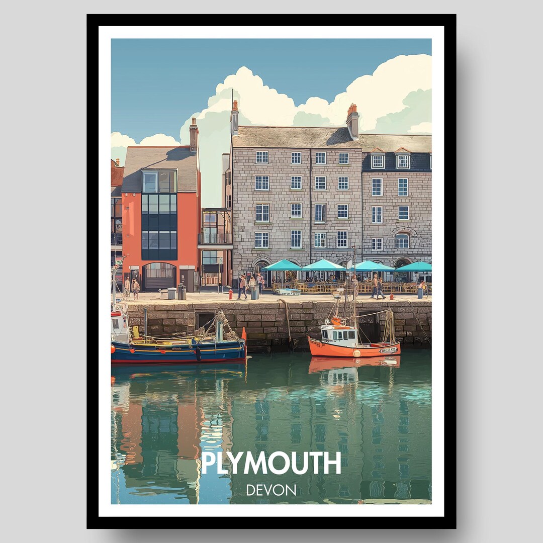 Plymouth Poster - Devon Poster - Plymouth - Devon Gift - Plymouth ...