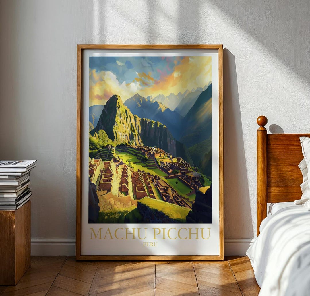 Machu Picchu Travel Poster - Machu Picchu Wall Art - Machu Picchu Art ...