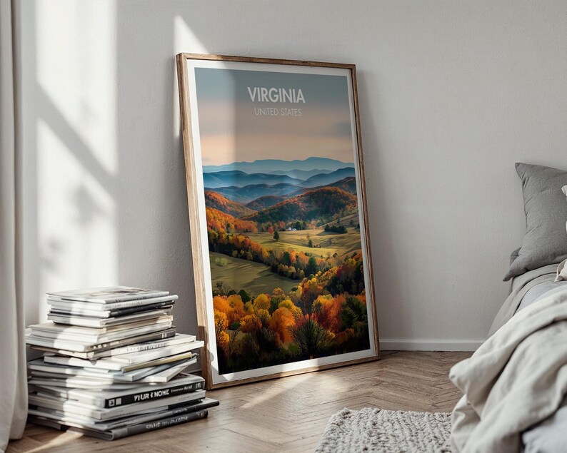 Virginia Poster - Virginia - Virginia Wall Art - Virginia Gifts ...