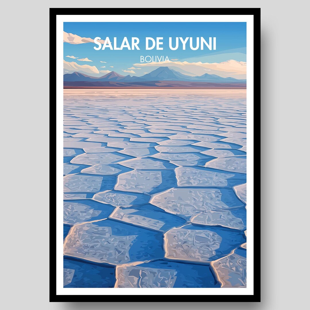 Salar De Uyuni Poster - Bolivia Poster - Salar De Uyuni - Bolivian Salt ...