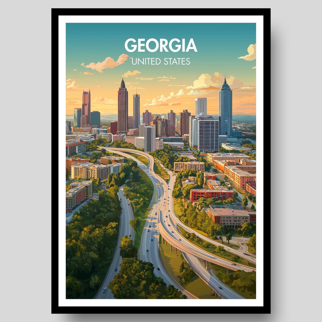 Georgia Poster - Georgia Print - Atlanta Poster - Georgia - Atlanta ...