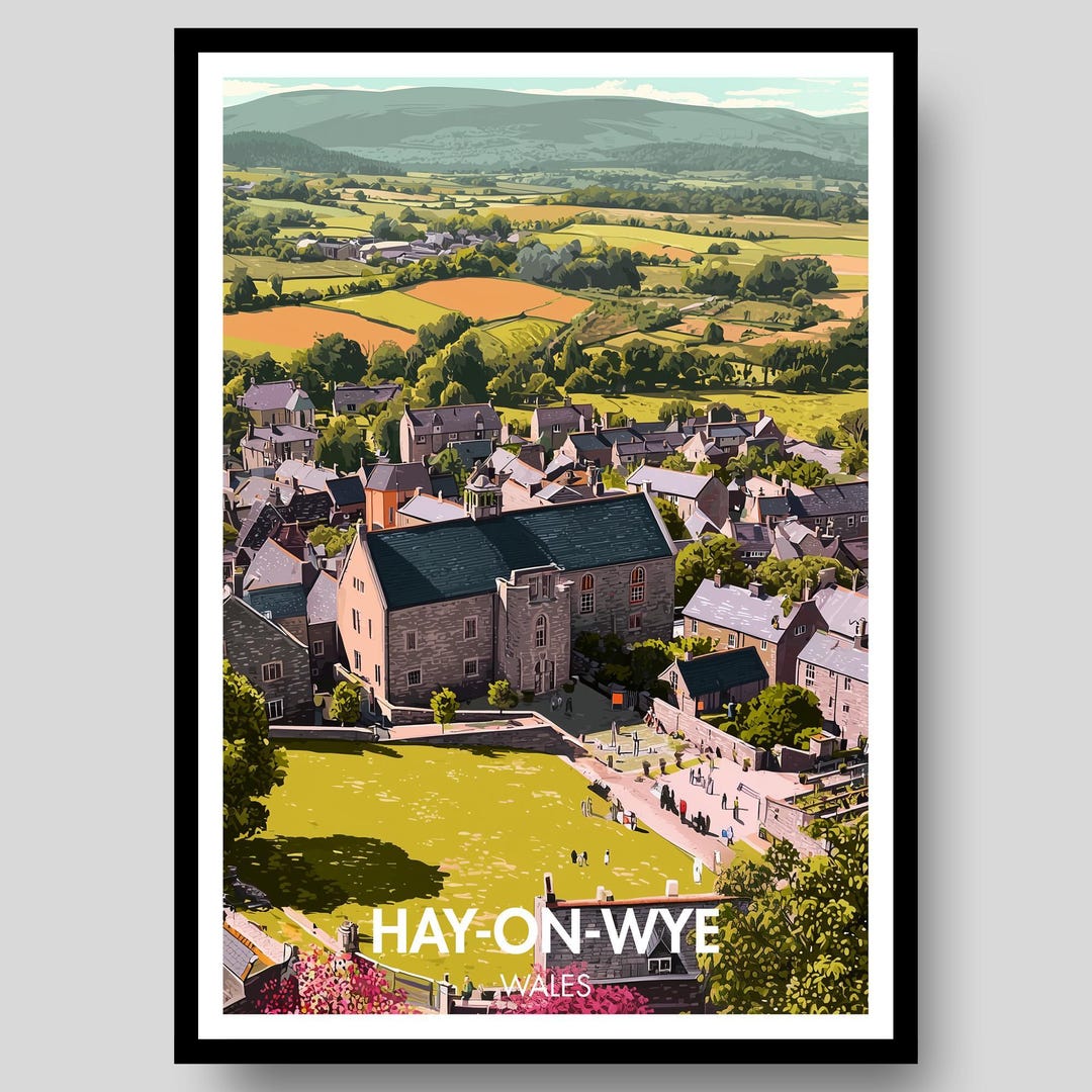 Hay-on-wye Poster - Wales Wall Art - Welsh Gift - Wales - Welsh Poster ...