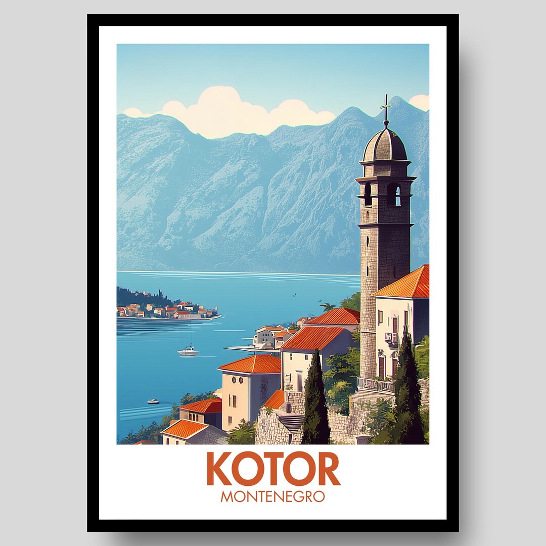Kotor Poster - Montenegro Print - Kotor Wall Art - Lake Skadar Gifts - Etsy