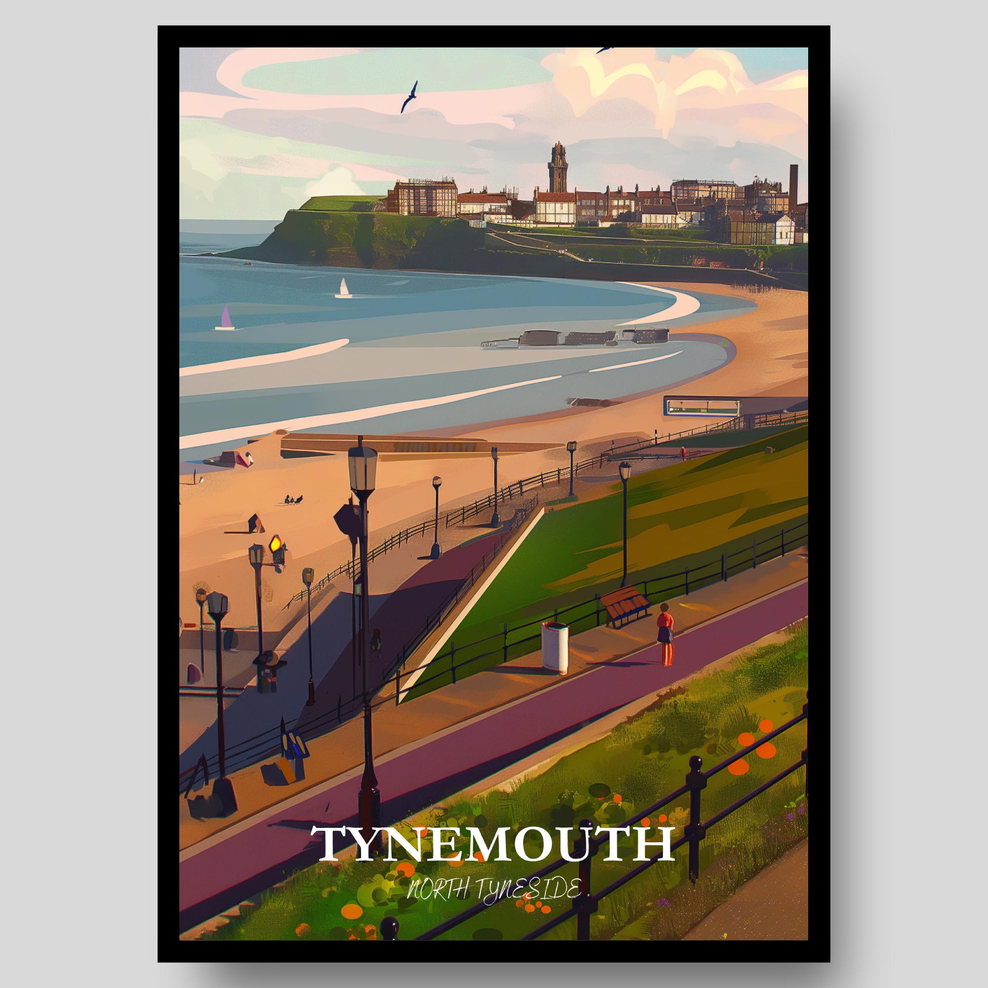 Tynemouth Poster - Newcastle Poster - Newcastle Upon Tyne - Newcastle Skyline - Tynemouth ...