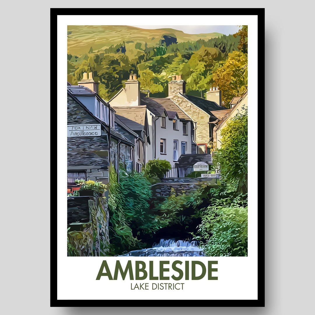 Ambleside Poster - Lake District Poster - Ambleside - National Park ...