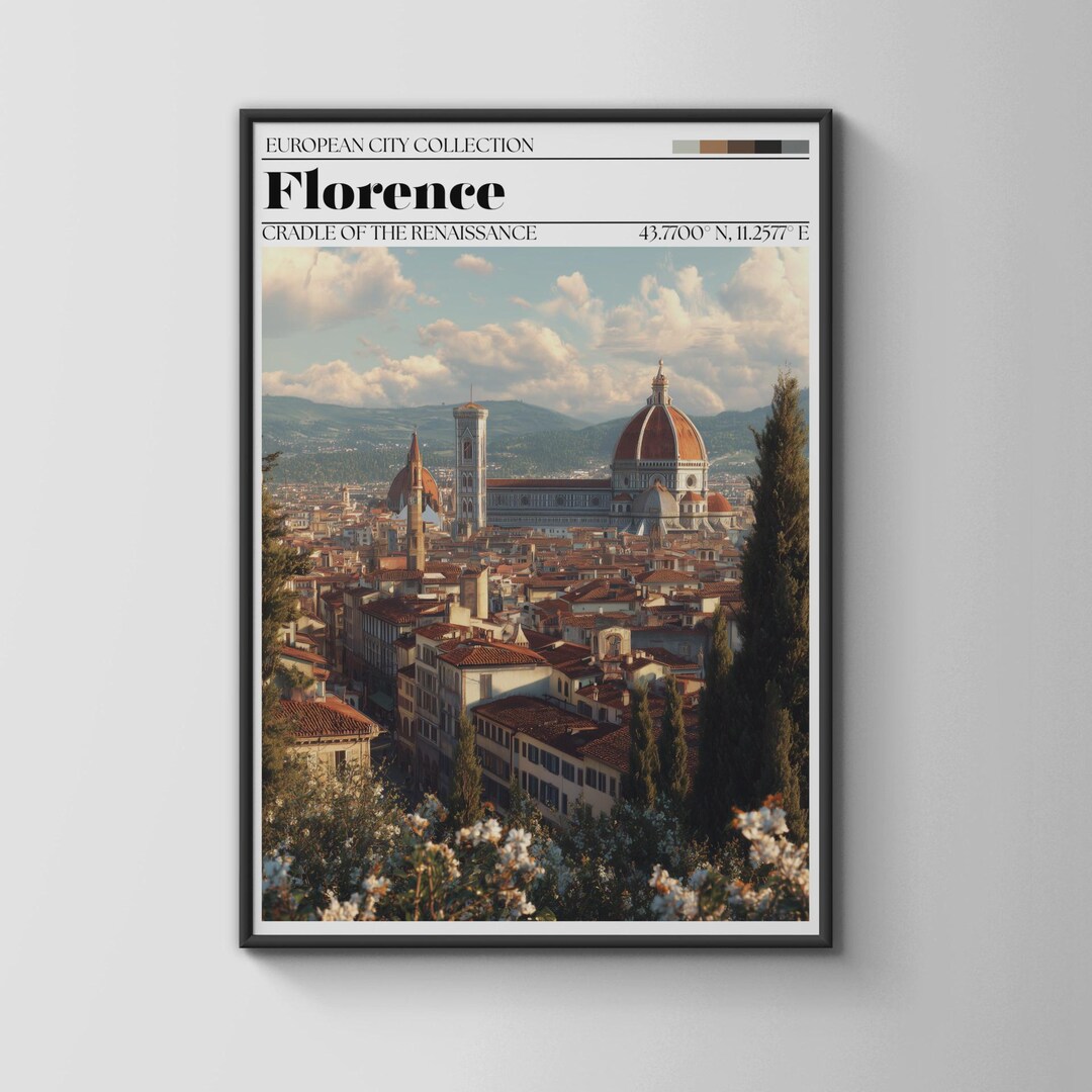 Florence Cradle of the Renaissance European City Poster Wall Art - Etsy