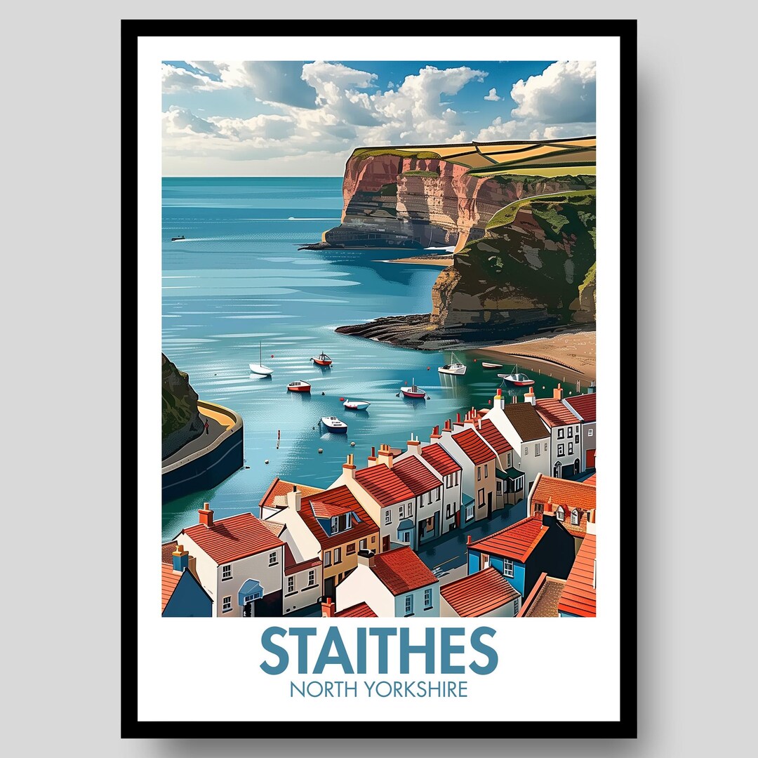 Staithes Poster - North Yorkshire Poster - Staithes - Yorkshire Poster ...