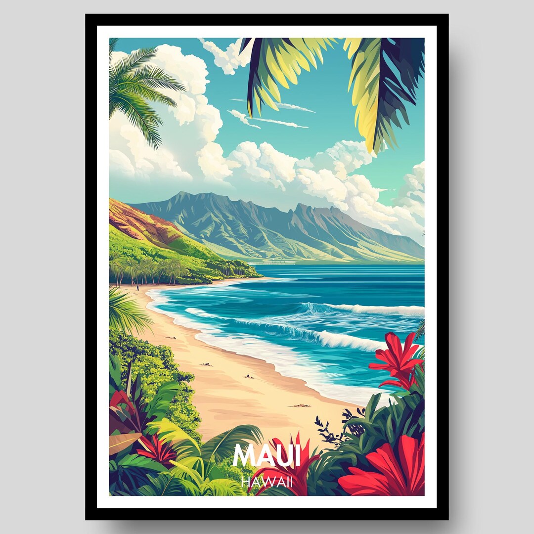 Maui Poster - Hawaii Poster - Maui - Maui Print - Hawaiian Art - Hawaii ...