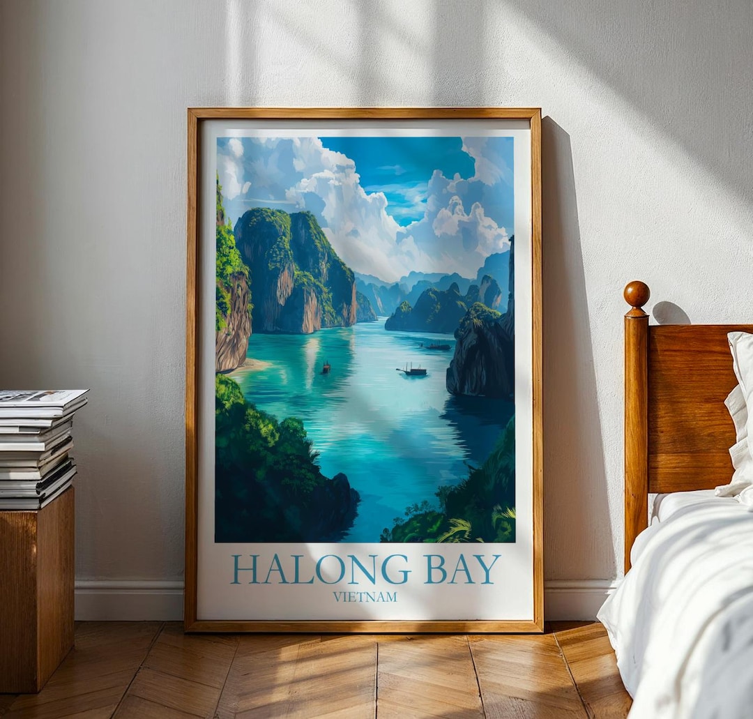 Halong Bay Poster - Vietnam Poster - Halong Bay Print - Halong Bay ...