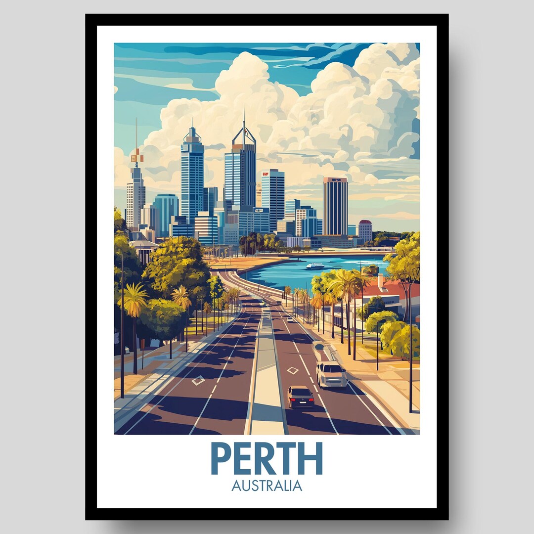 Perth, WA - Perth Poster - Australia Poster - Perth Print - Travel ...