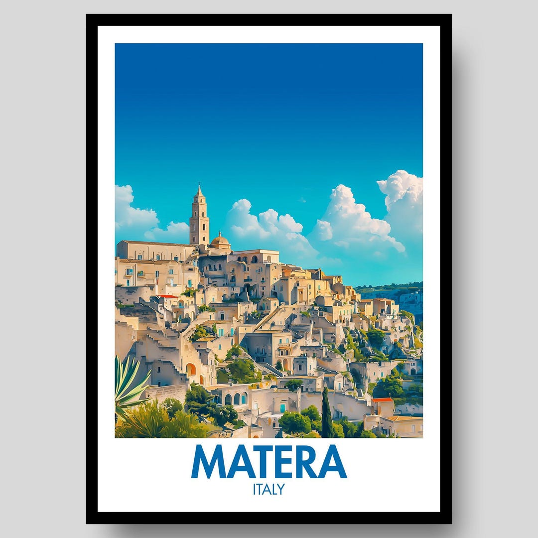 Matera Poster - Italian Wall Art - Matera Print - Italy Gifts - Etsy