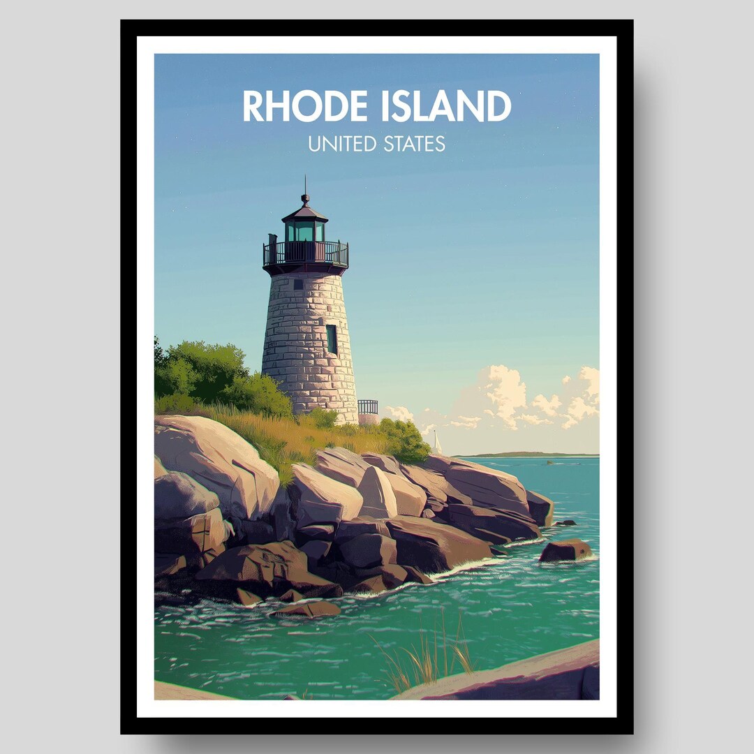 Rhode Island Poster - Rhode Island Wall Art - Rhode Island Print ...