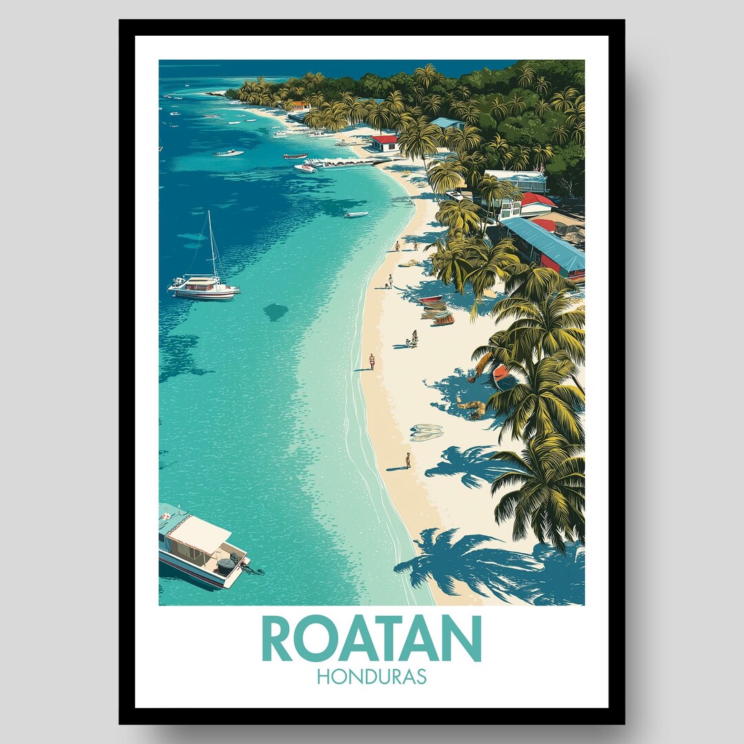 Roatan Poster - Honduras Wall Art - Roatan - Roatan Print - Honduras ...