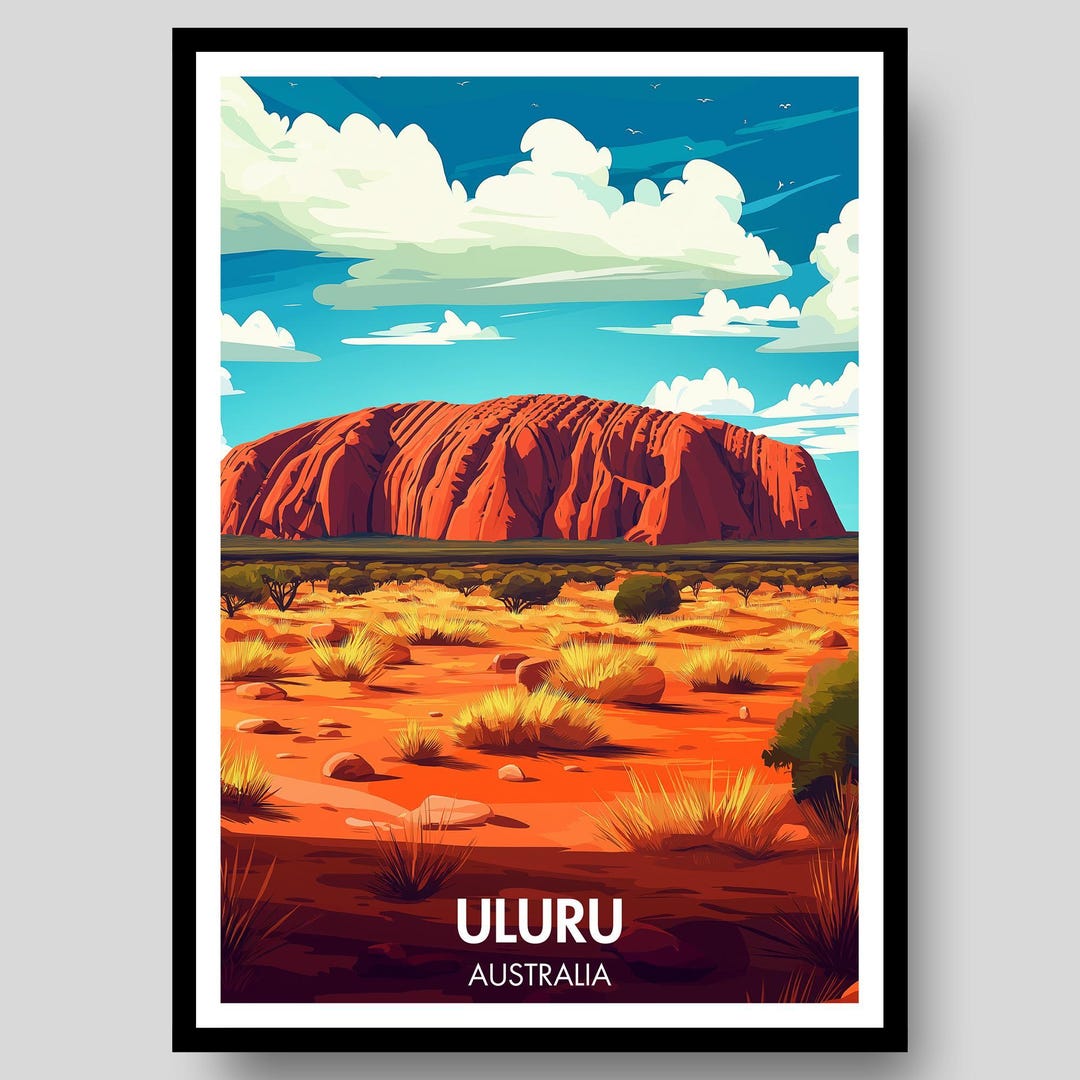 Uluru Australia Poster - Ayers Rock Outback Landscape Art - Etsy