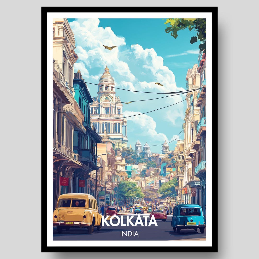 Kolkata Poster - India Wall Art - Kolkata - India Poster - Travel ...