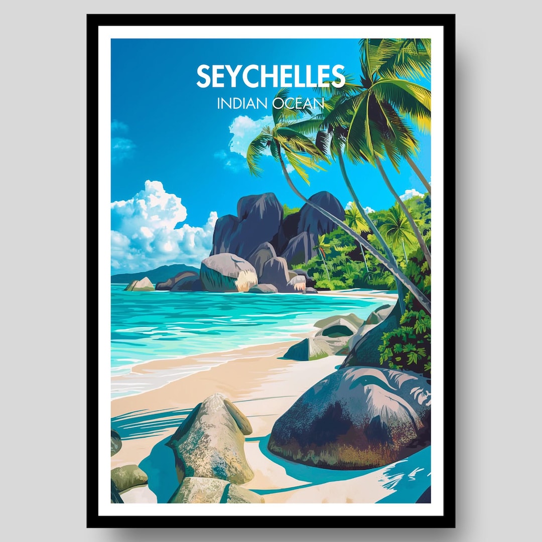 Seychelles Poster - Seychelles - Beach Poster - Seychelles Print ...
