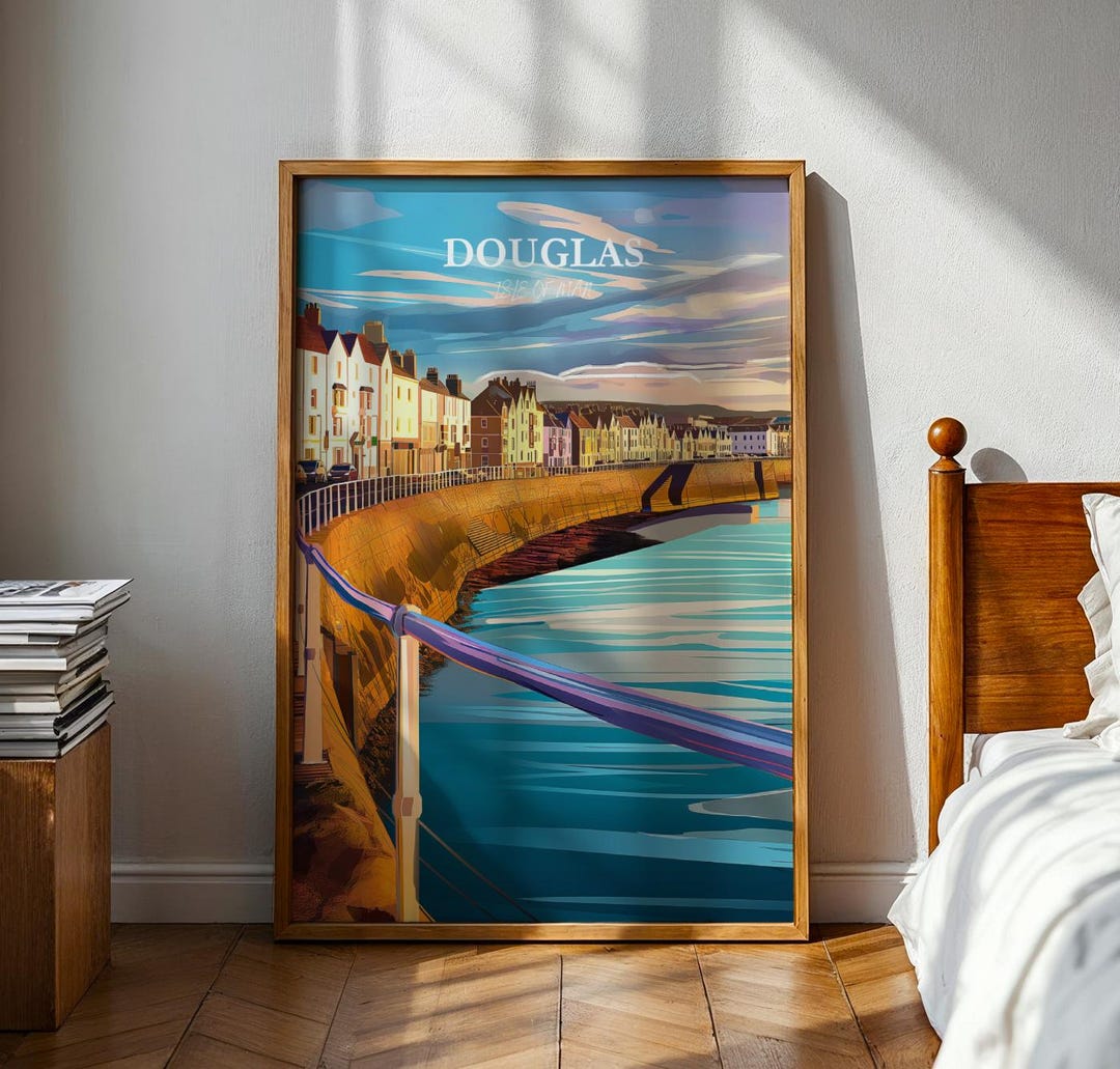 Douglas Poster - Isle of Man Poster - Isle of Man TT - Motorbike Poster ...