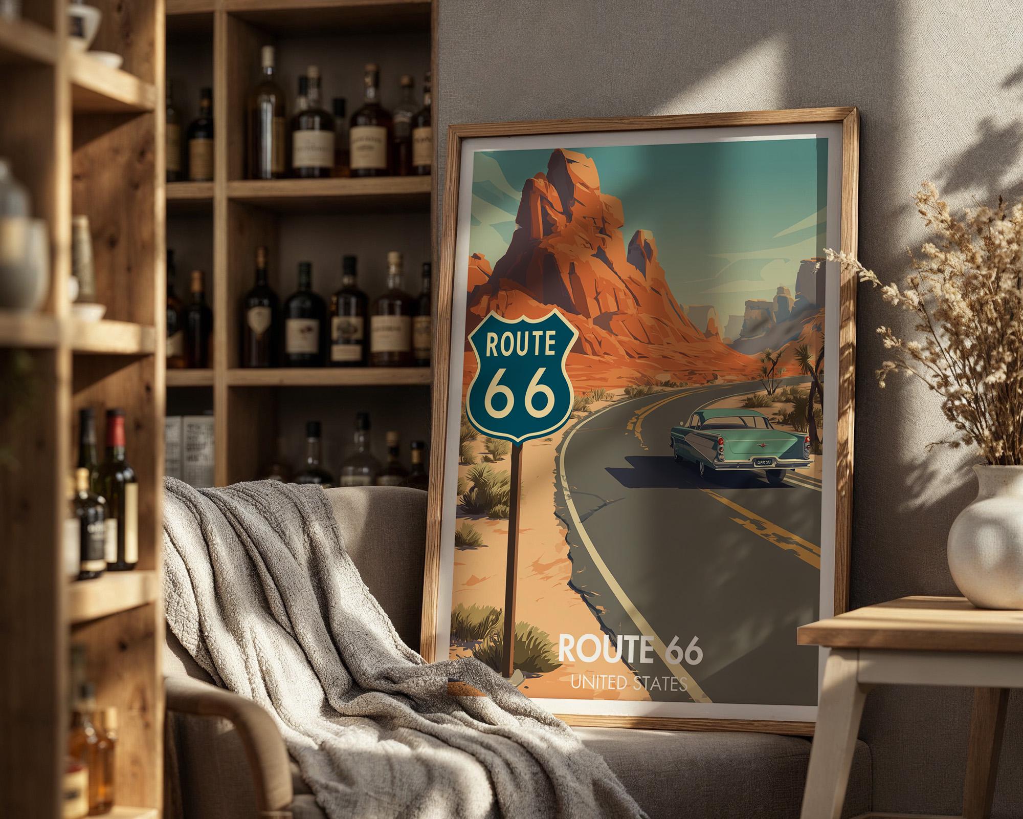 Route 66 Poster - Route 66 Sign - Route 66 Wall Art - Route 66 Print ...