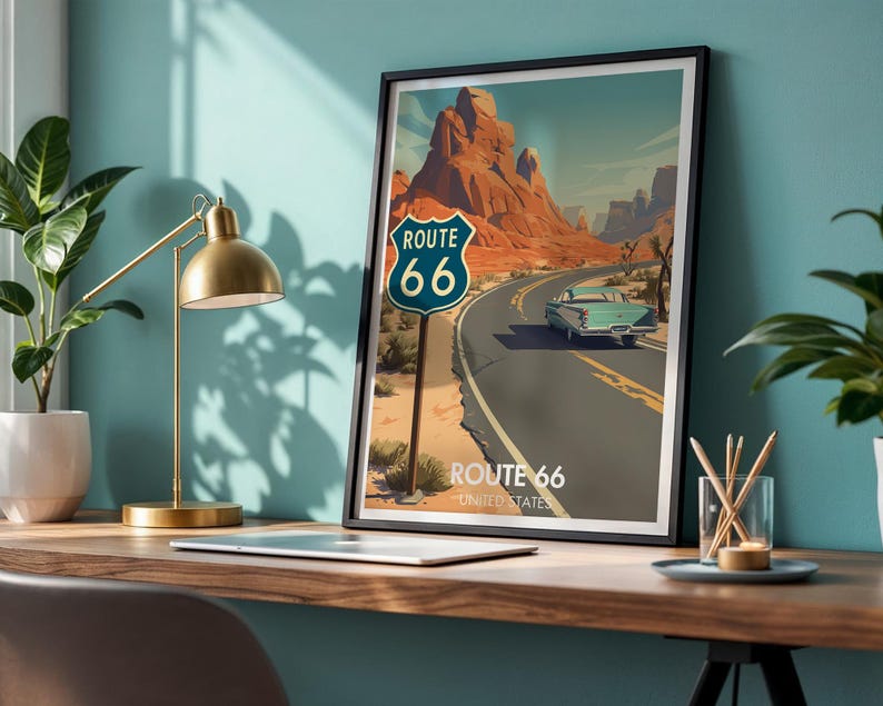 Route 66 Poster - Route 66 Sign - Route 66 Wall Art - Route 66 Print ...