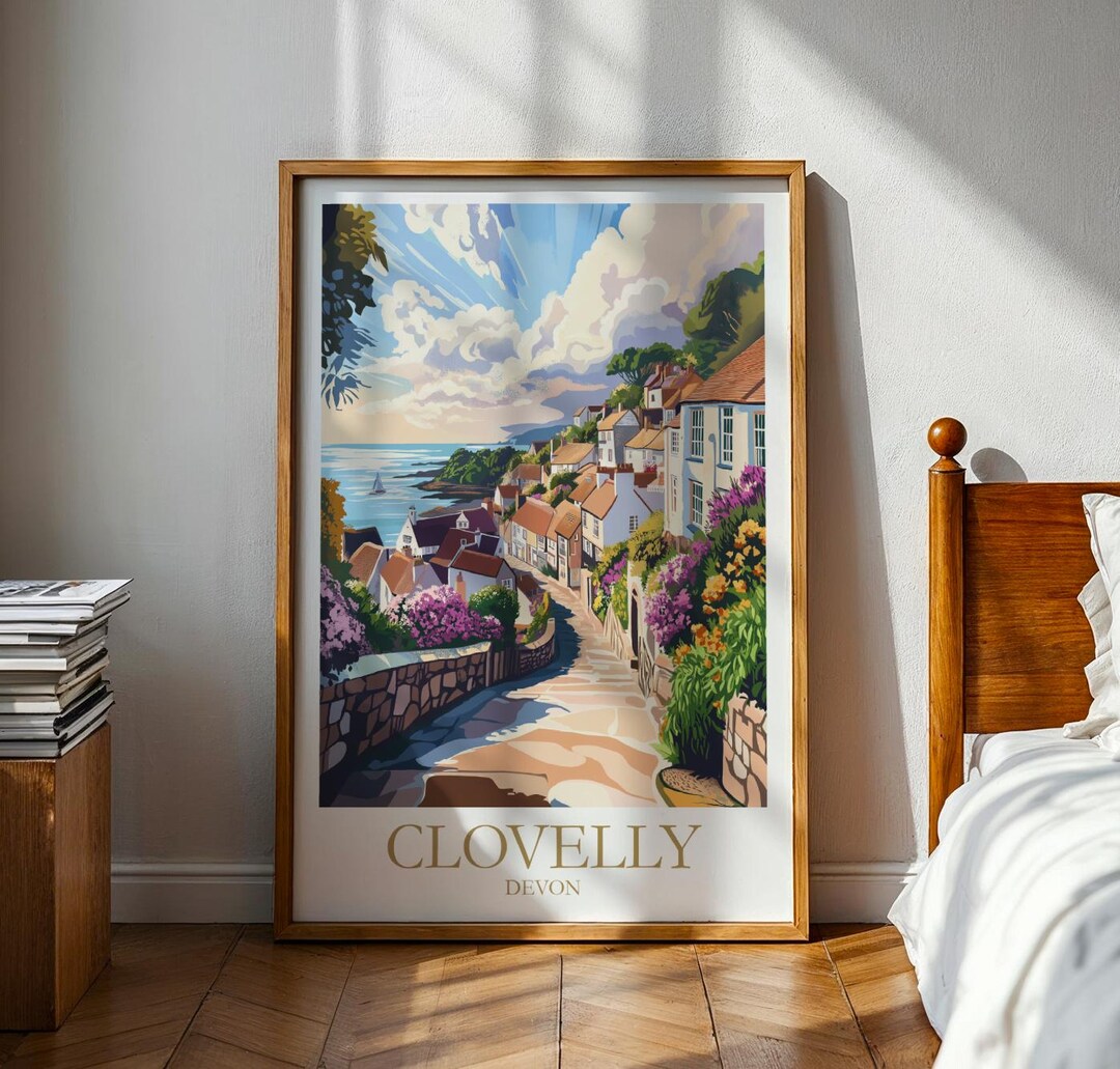 Clovelly Poster - Devon Poster - Ocean Poster - Cornwall Poster ...