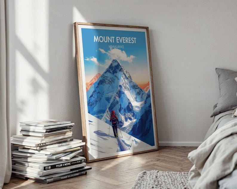 Mount Everest Poster - Mount Everest - Mount Everest Print - Mount ...