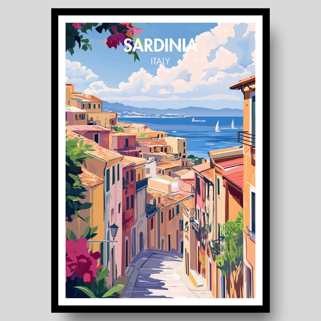 Sardinia Poster - Italy Poster - Sardinia Wall Art - Italian Poster ...