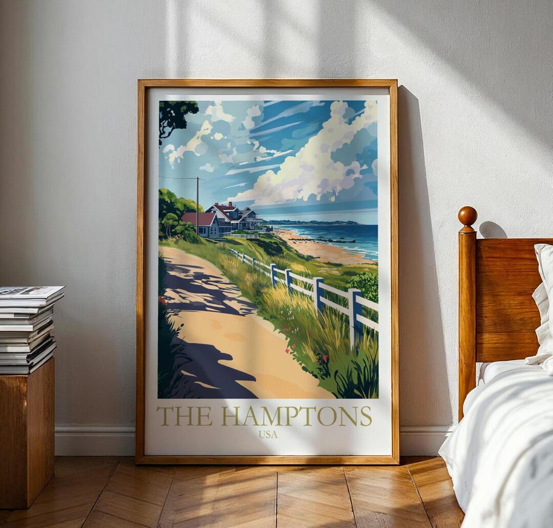 The Hamptons Travel Poster - America Wall Art - the Hamptons Art ...