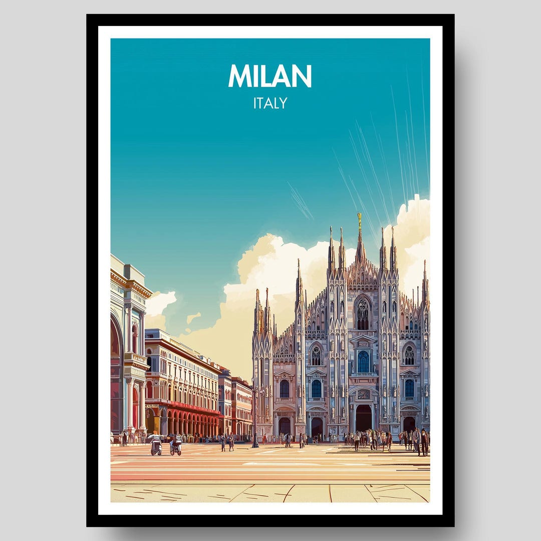 Milan Poster - Italy Poster - Milan Print - Italian - Milan - Italy ...