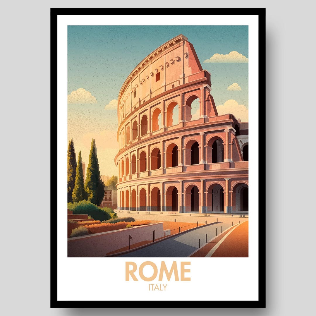 Rome Poster - Colosseum Poster - Rome - Italy Poster - Ancient Rome ...