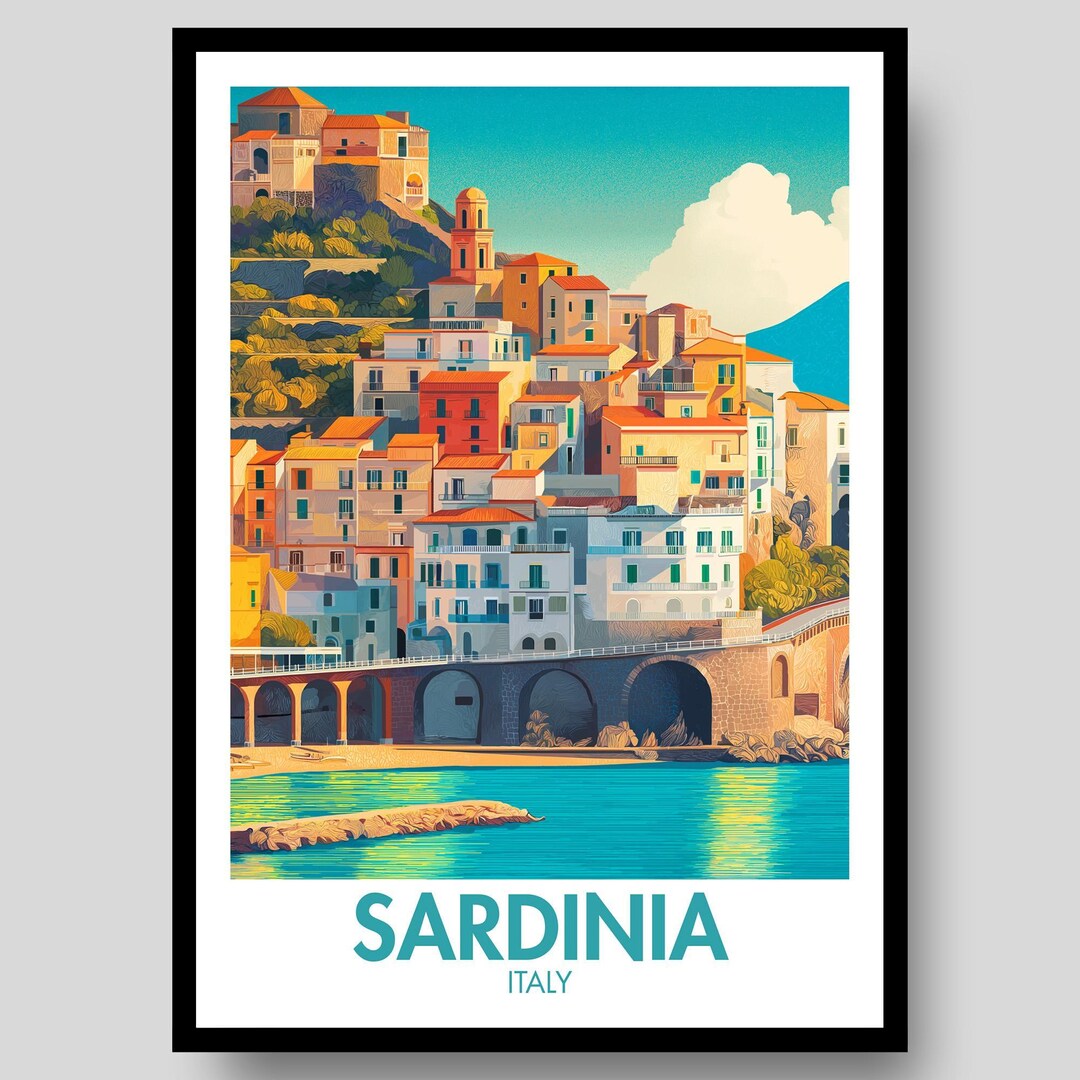 Sardinia Poster - Italy Poster - Sardinia - Italian Poster - Italy ...