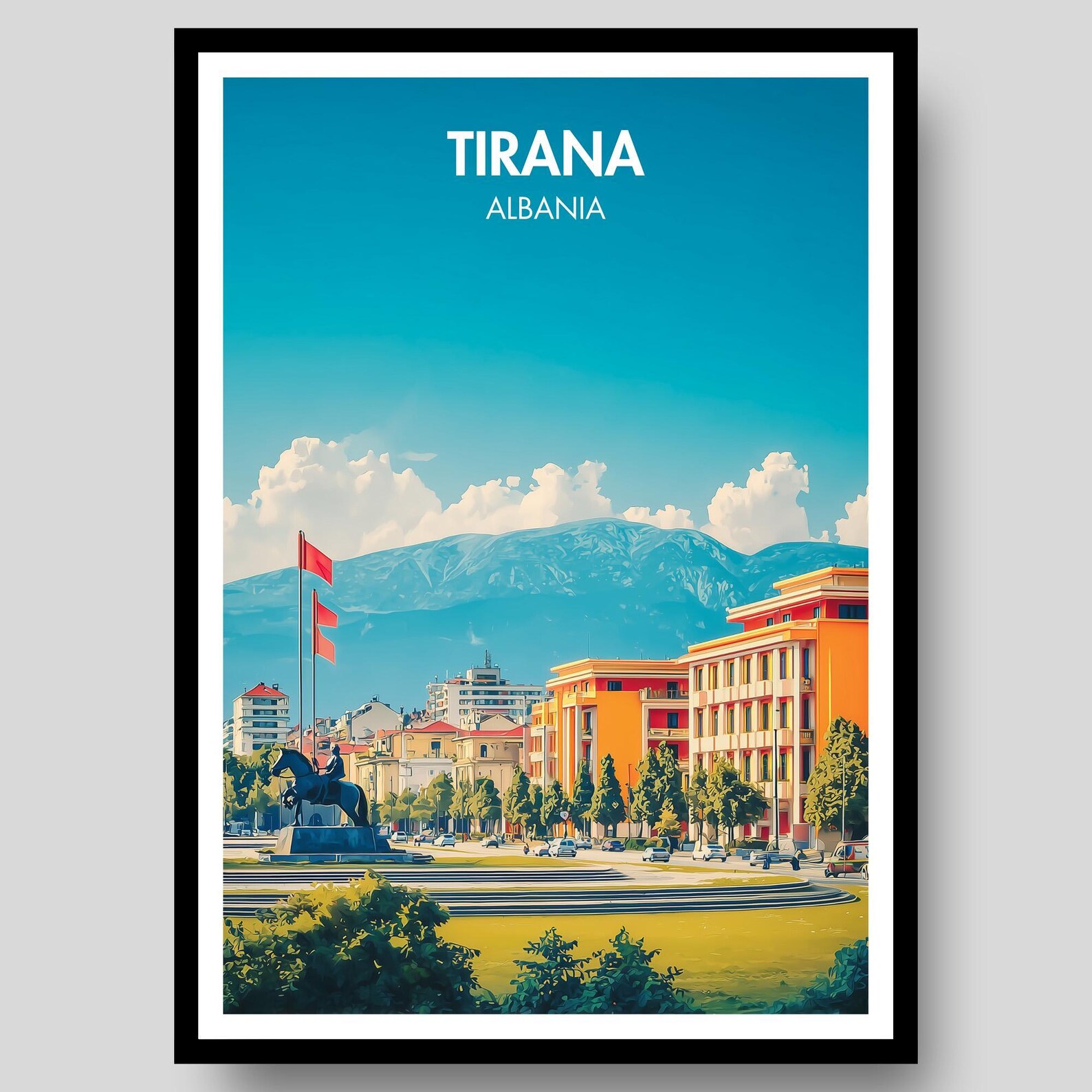 Tirana Poster - Albania Wall Art - Tirana Print - Albanian Decor - Etsy