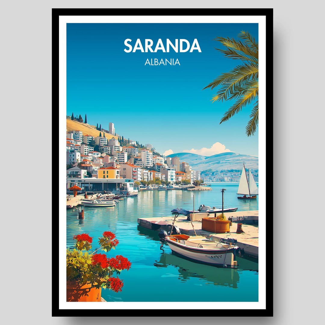 Saranda Poster - Albania Wall Art - Saranda Print - Albanian Gifts - Etsy